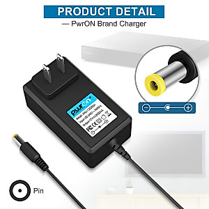 PwrON 12V AC Adapter Compatible with Sony BDP-BX BDP-S Series Blu-ray Disc DVD Player BDP-BX120 BDP-BX520 BDP-BX350 BDP-BX670 BDP-S1200 BDP-S1700 BDP-S3700 BDP-S3200 BDP-S6700, PN: AC-M1208UC