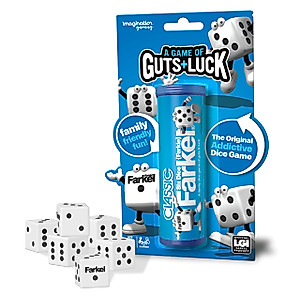 Imagination Gaming FARKEL Dice Tube, The Classic Addictive Game of Guts & Luck, Family-Friendly Fun, Game Night Entertainment, 6 Farkel Dice, Rules, Farkle, Players 2+, Ages 8+