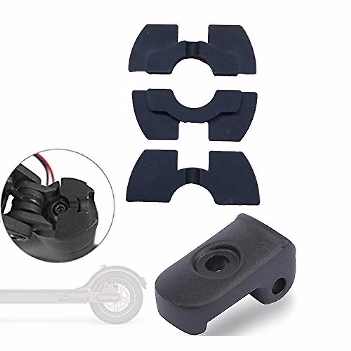 GLDYTIMES Alloy Front Folding Hook Replacement for Xiaomi Mijia M365 Electric Scooter Damping Rubber Buckle for E-Scooter（4 Pcs ）