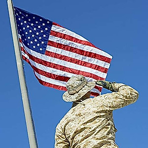 TNS American Flag, American Flags 3x5 for Outside, USA US Flag, Deluxe Embroidered Stars, Heavy Duty Durable Flags Outdoor, Vivid Color, Sewn Stripes, Brass Grommets(3x5 FT)