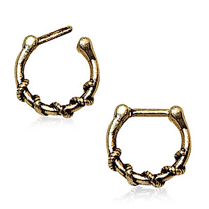 Covet Jewelry Rope Wrapped Antique Gold Plated Septum Clicker
