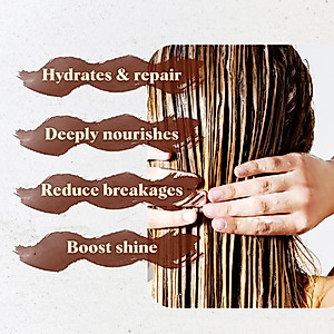 Organic Coconut Hair Mask for Hair Growth and Volume, Moisturizing and Deep Conditioning Mask For Dry Damaged Hair, Hair Tchicking Treatment Cream Mask, Fights Breakages and Split Ends