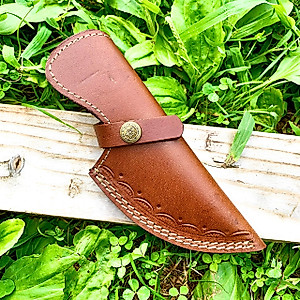 7" long custom handmade leather sheath fits up to 4" cutting blade knife