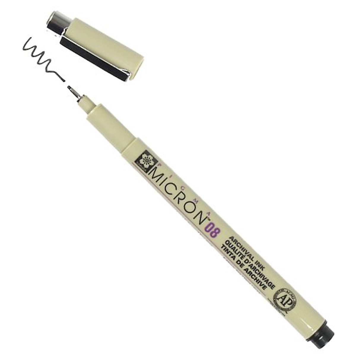 Sakura 30881 Pigma Micron Blister Card 08 Ink Pen, 0.50-mm, Black