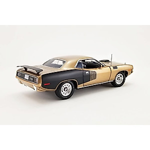 ModelToyCars 1971 Plymouth Hemi Barracuda, Gold Leaf with Black - Acme A1806126-1/18 Scale Diecast Car