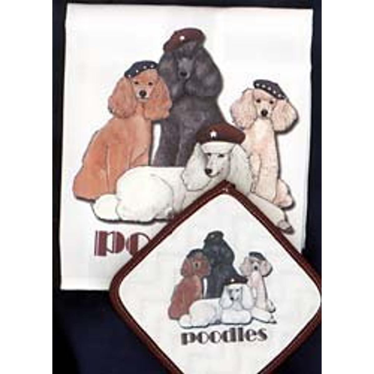 Animal Den Poodle Dish Towel & Potholder