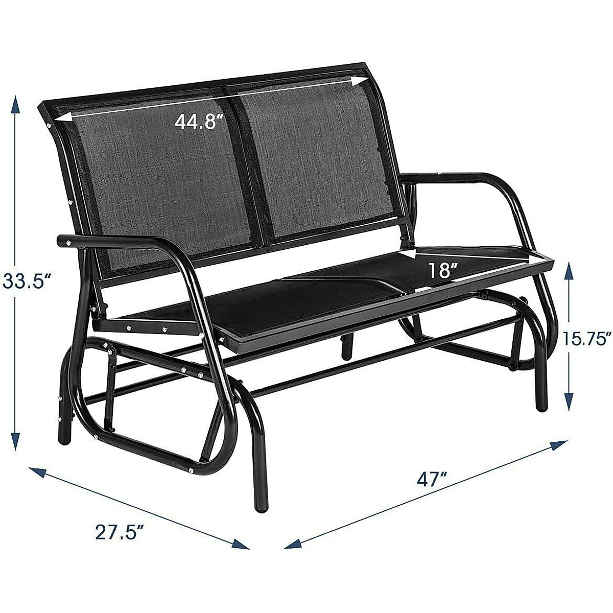 Alek...Shop Glider Bench Loveseat Rocking Chair 2-Person Seat Double Swing Chair, Essential Perfect for Patio, Porch, Garden, Indoor Outdoor