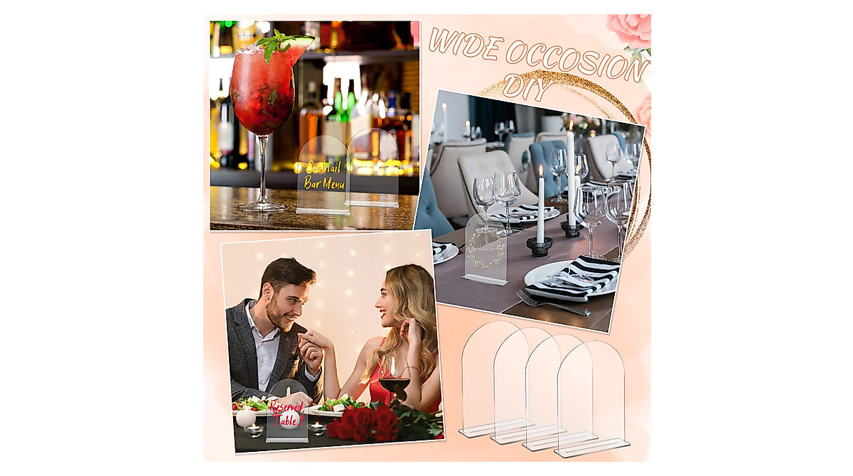 Custom Acrylic Arch Table Numbers for Weddings & Events