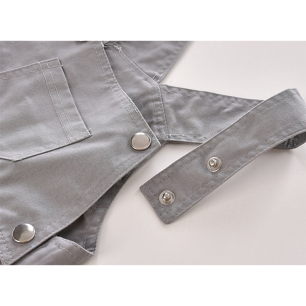 3Pcs Baby Boys Long Sleeve Stripe Romper Overalls Clothing Set with Hat (9-12 Months) Grey