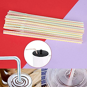 jweemax Flexible Disposable Drinking Straw Bendable/Bendy Straw Colored Cocktail for Beverage Plastic 8 inch