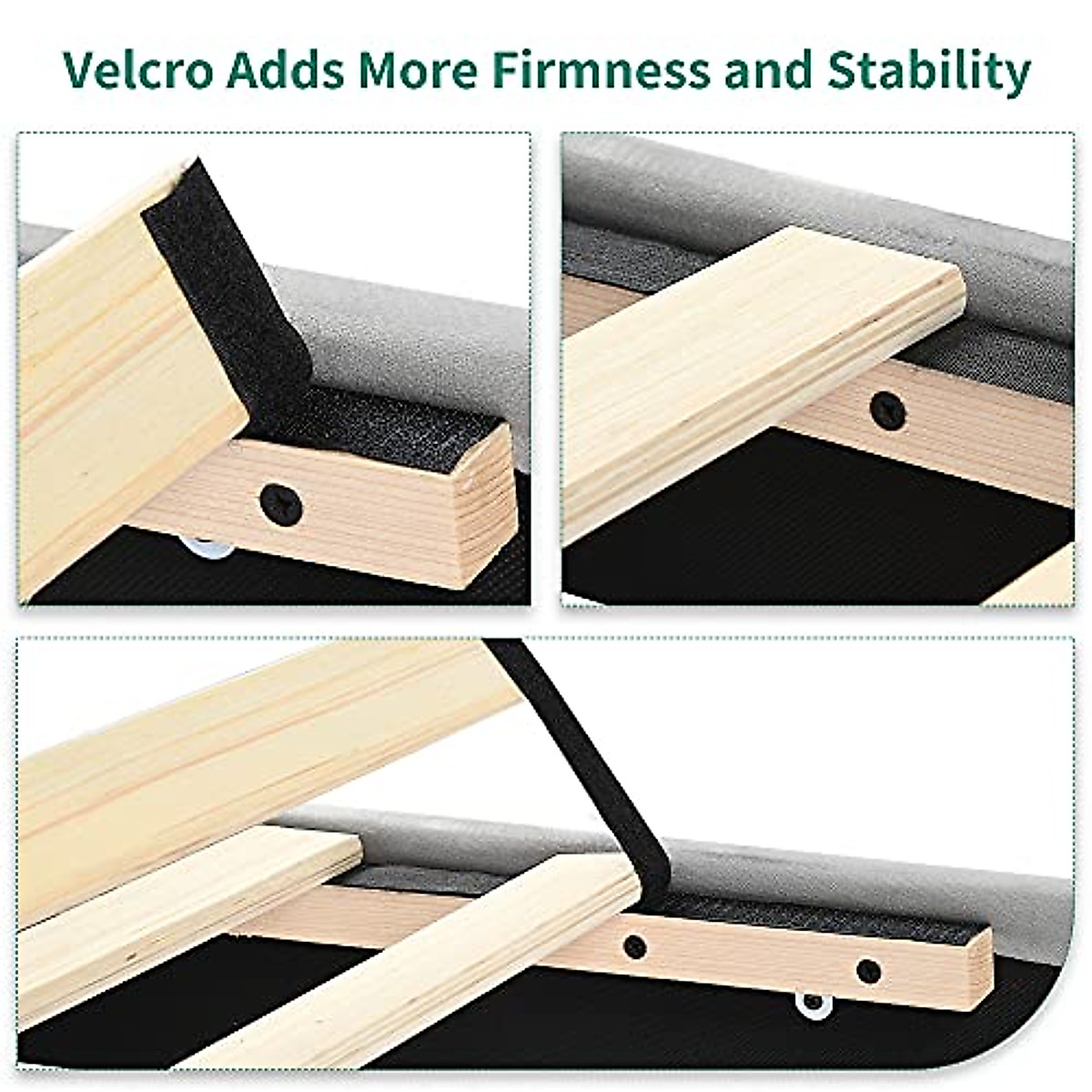 YITAHOME Upholstered Wingback Platform Bed with Headboard, Bed Frame with Wood Slat, No Box Spring Needed, Mattress Foundation (Queen), Grey