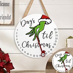 DAZONGE Christmas Decorations Welcome Sign | 2023 Christmas Countdown Advent Calendar for All Ages | 12'' Wooden Christmas Wreath with Easel for Door Wall Mantel Decor | Christmas Decor