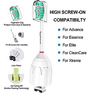 Toptheway Replacement Brush Heads Compatible with Sonicare E-Series Essence Xtreme Elite Advance and CleanCare Screw-On Toothbrush Handles HX7022/66, 6 Pack