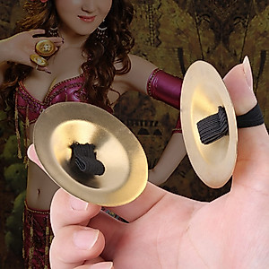Mxzzand Dancing Zills, Brass Finger Cymbal Convenient Universal for Musical Instrument
