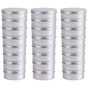 Foraineam 24 Pack 8 oz / 240ml Round Aluminum Tin Cans with Screw Top Lids - Large Metal Empty Tea Storage Case Jars - Spice Salve Hair Wax Cosmetic Cream Containers