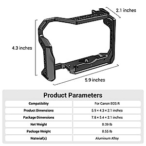 SmallRig Camera Cage for Canon R, Built-in Cold Shoe and Anti-Twist Design Cage CCC2803