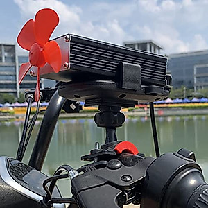 Car Solar Wind Power Generator Extender Generator with Fans Outdoor Generation System Small DC Solar Panels Electric Vehicle Range Booster Battery Extending Generator 12V‑125V