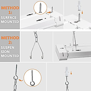 OOOLED 4FT Linkable LED Shop Light for Garages, 42W 4800LM 5000K Daylight White, LED Ceiling Light with Pull Chain (ON/Off), Linear Worklight Fixture with Plug, 1 Pack