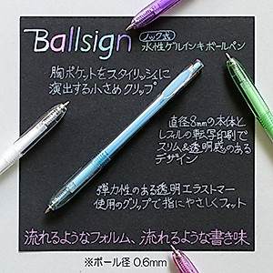 Sakura Knock Gel Ink Ballpoint Pen, Ball Sign Knock, 5 Pastel Color Assorted (GBR156-5B)