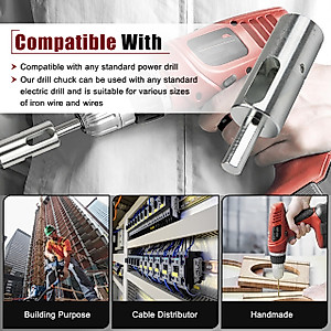 EZ Twist Ties Tool for 11 Gauge Drill Chuck Drill Collet Twisted Wire Fence, Hook Mesh, Suitable for 3/8-inch Clamp Electric Drill