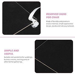 ULTECHNOVO DIY Acrylic Wedding Chair Signs Blank Clear for Mr Mrs Wedding Home Office Crafting for Bride Groom with Ribbon 6pcs