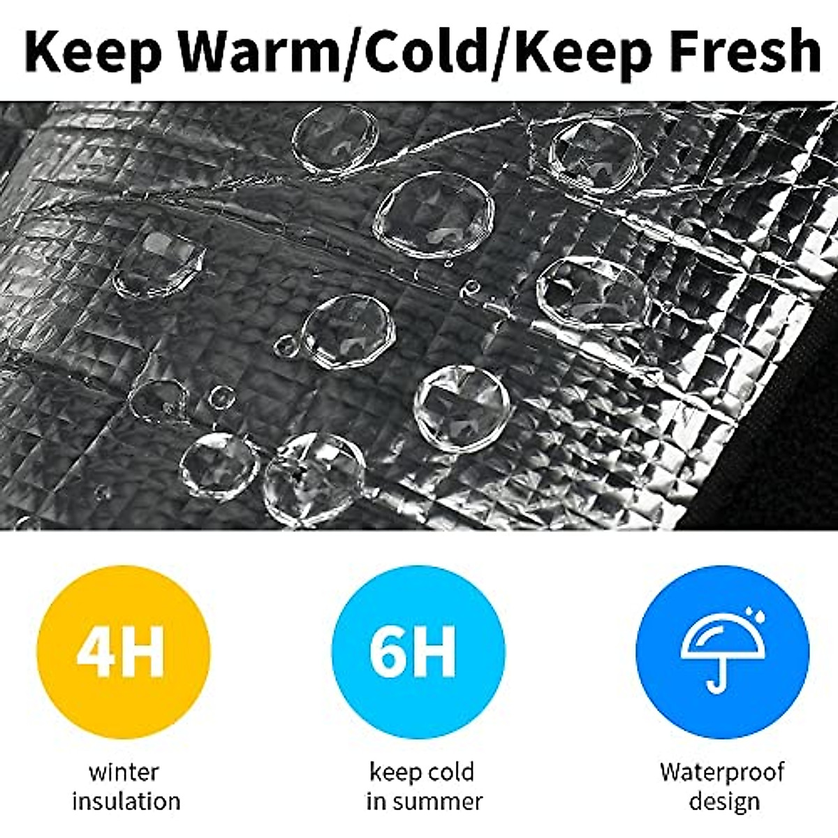 FUXINGYAO Lunch Bag, Reusable Lunch Tote, Lunch Box for Adult Women Men, Insulated Bag Applies to Work, School, Beach or Travel(Black)