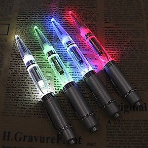 Glovion LED Pen Light, LED light Writing Pens -Powered Black Ink Penlights -(White/Red/Blue/Green Color)-Pack of 4 Pens