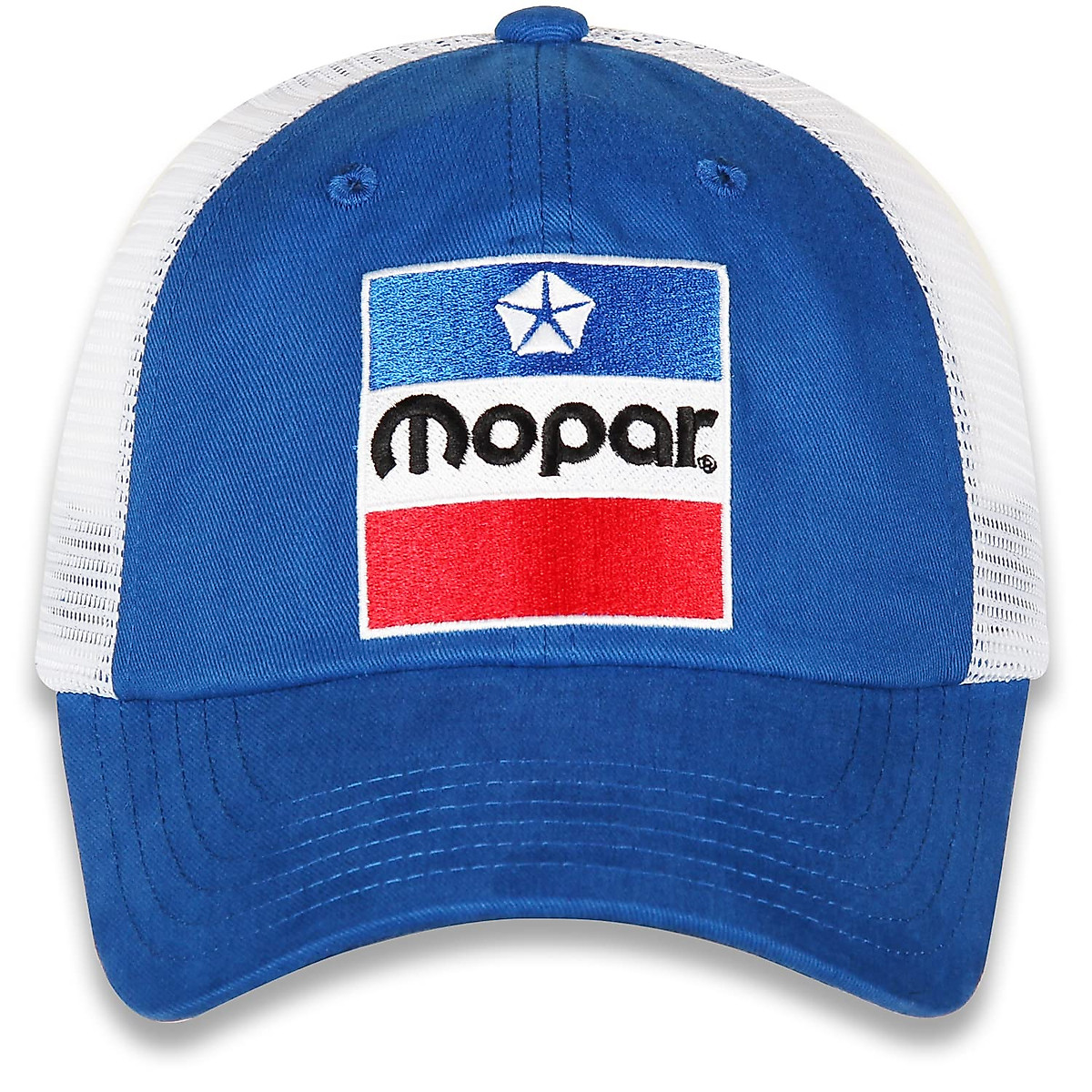 Mopar Royal Blue Brushed Twill with Mesh Back Unstructured Hat with Snap Back Closure