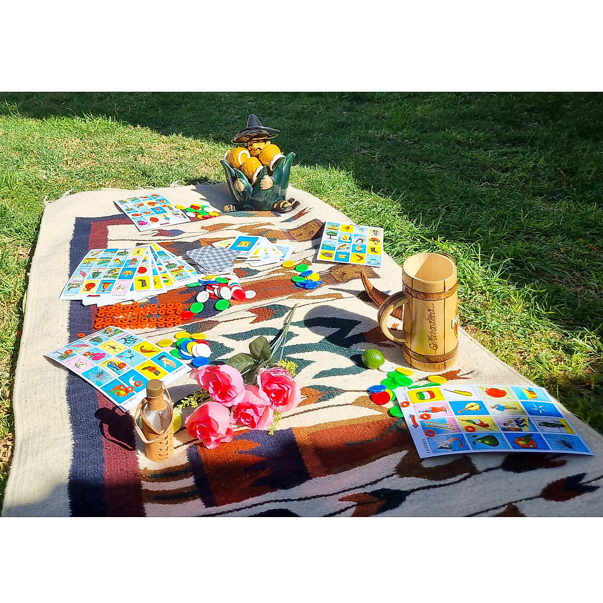 The Original Loteria Mexican Bingo Game with 100 bingo chips for 20 Players Game for Adults - loteria de lujo mexicana - loteria mexicana - Juegos de mesa - spanish games Mexican bingo loteria game