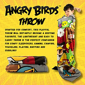 Franco Angry Birds Kids Bedding Super Soft Micro Raschel Throw, 46 in x 60 in, (Official Licensed Product)