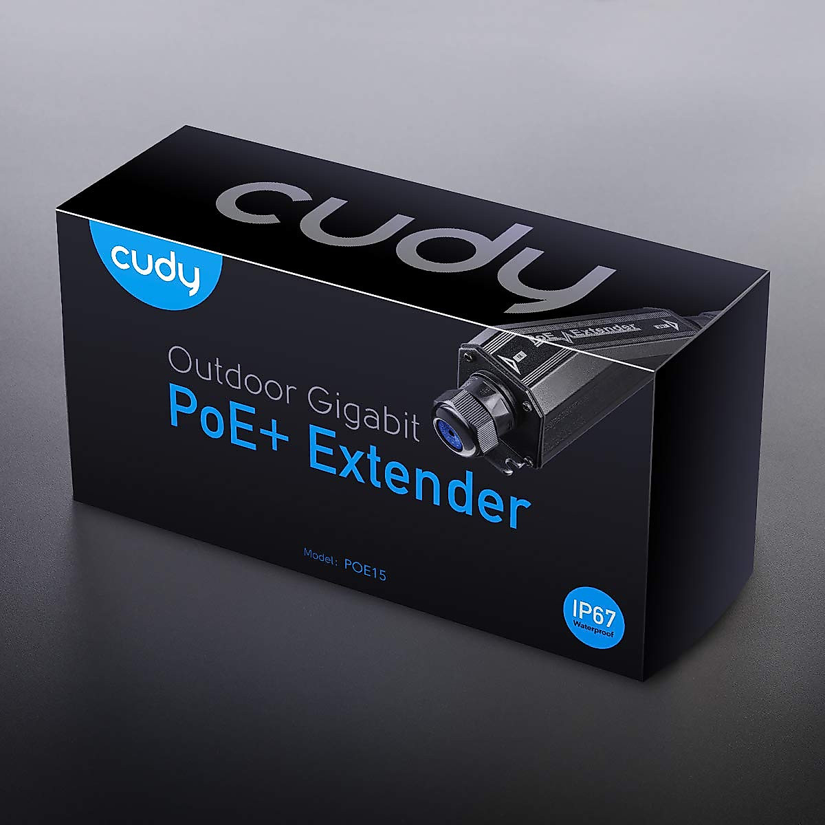 Cudy POE15 Gigabit Outdoor Waterproof IP67 PoE + Extender, 10/100/1000Mbps, PoE Repeater, PoE Amplifier, BOE PoE, Wall Mount, IEEE 802.3at/802.3af, Wall Mount