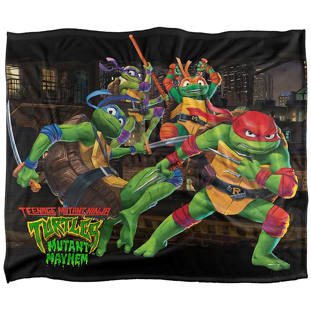 Teenage Mutant Ninja Turtles: Mutant Mayhem Blanket, 50"x60" Nightly Rooftop Escapade Silky Touch Super Soft Throw Blanket