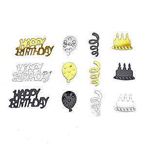 Sempoda 1 Bag Confetti,Acrylic Balloons Stars Ribbons Shape Birthday Wedding Decoration,Table Scatter Confetti Decorations for Birthday Party, Baby Shower,DIY Arts and Crafting