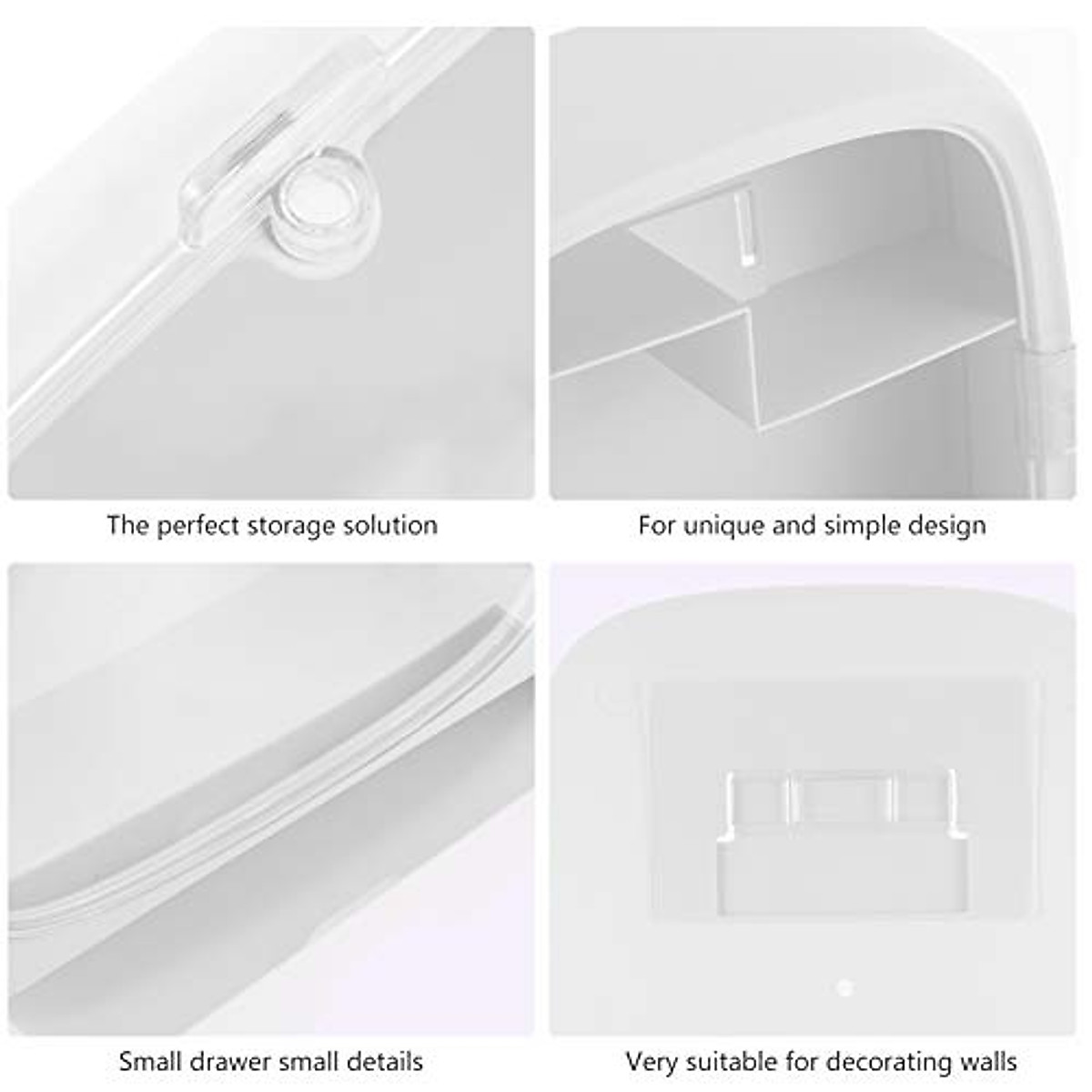 DOITOOL Wall- Mounted Cosmetic Storage Box Punch- Free Waterproof Makeup Organizer Cabinet Rack Medicine Holder Shelf for Home Bathroom Kitchen White