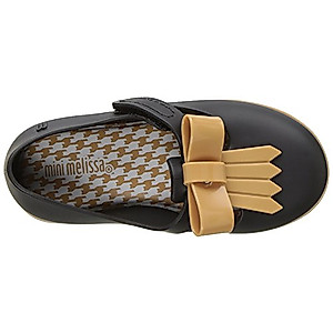 Mini Melissa Kids' Mini Classic Baby Ii Mary Jane Flat,Black/Beige,8 Regular US Toddler