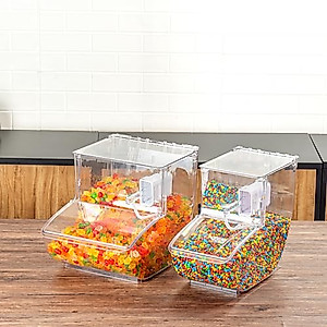 Restaurantware Met Lux 5.3 Gallon Food Storage Container, 1 Airtight Treat Box - With Scoop, Holds Up To 80 Cups, Clear Plastic Cereal Container With Lid, For Kitchen Or Pantry Organization