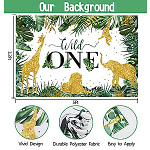 Wild One Birthday Decorations For Boys Jungle Theme Baby Shower Safari 1st Party Supplies Palm Leaf Balloon Garland Kit