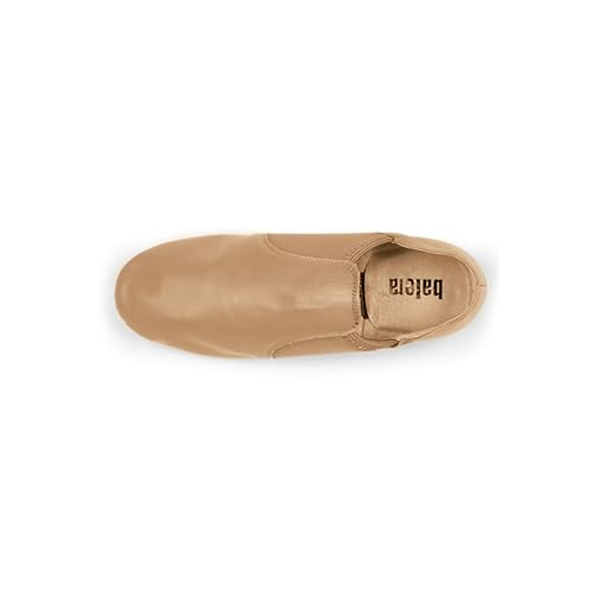 Balera Jazz Shoe Leather Slip On for Dance with Synthetic Rubber Split Sole Caramel