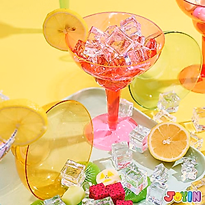 JOYIN 48PCS Plastic Margarita Glasses Cups, 12 oz Neon Disposable Cocktail Cups, Frozen Drink Cups for Cinco De Mayo Fiesta Decoration, Mexican Theme Party Supplies