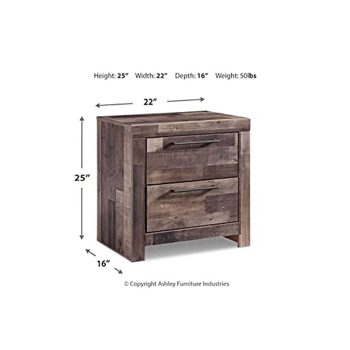 Signature Design by Ashley Derekson Nightstand, Multi Gray