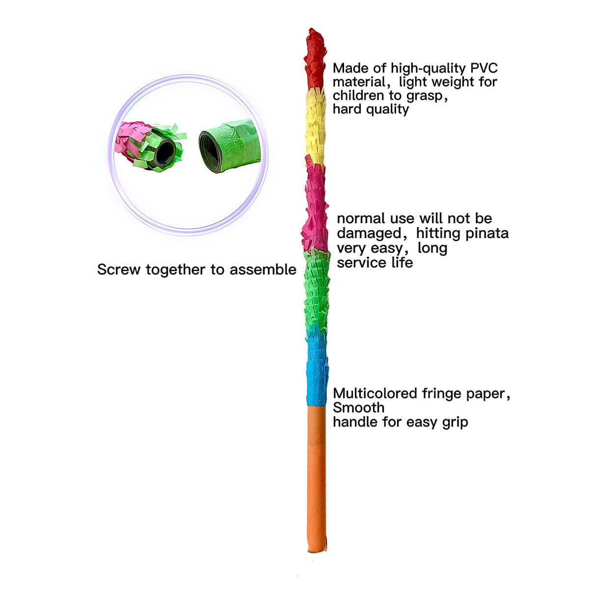 ZCFIFDGB 32-inch pinata sticks,pinata sticks that won't break,the quality is veryvery hard.kids can enjoy playing at the pinata party without worrying about it getting damaged.Pinata sticks kids love