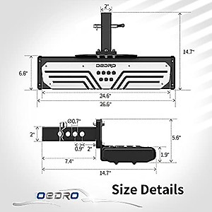 OEDRO Aluminum Towing Hitch Steps for Truck/Car/SUV Vehicles with 2" Hitch Receiver, Rear Bumper Guard Protector, Silver