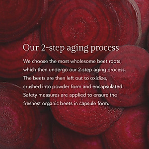 Think Remedy Aged Beet Root Capsules - Beet Pills for Stamina - Organic Beet Root Powder - Nitric Oxide Supplement - Nitrate No Sugar - 30 Capsules - Beet Root Supplement - Super