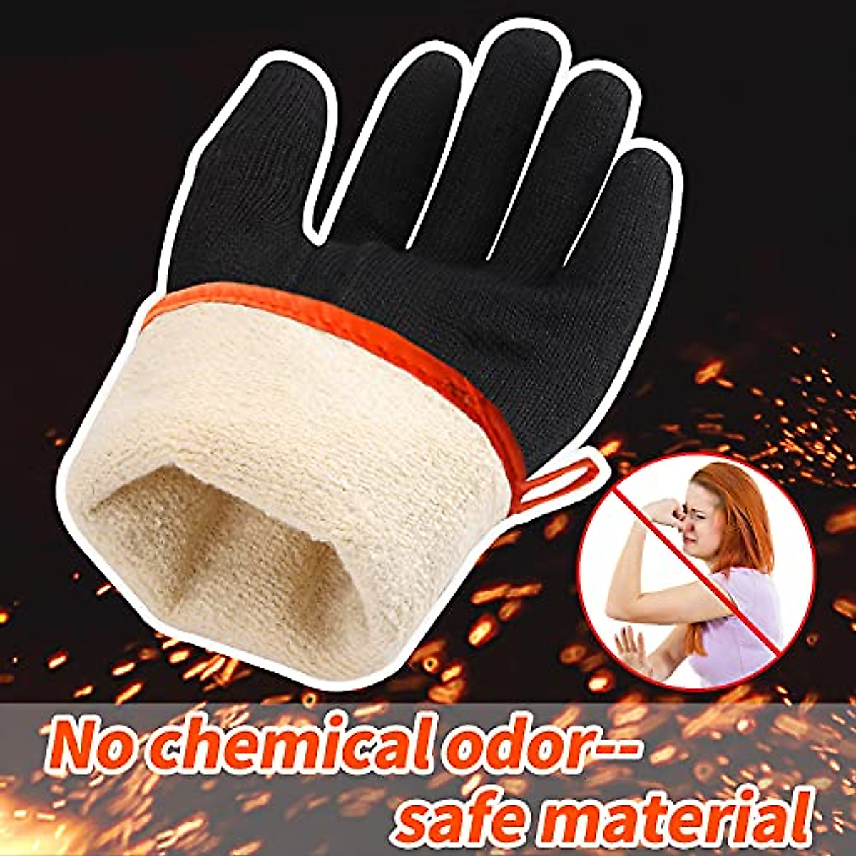 Schwer Odorless BBQ Grill Gloves Waterproof&Oilproof 932°F Heat Resistant Gloves Barbecue Grilling Gloves for Turkey Fryer, Smoker, Baking, Boiling, Heat Cooking （L）