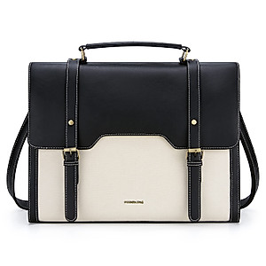 Missnine Laptop Bag 15.6 inch Canvas Messenger Bag for Women Professional Work Bag Shoulder Bag