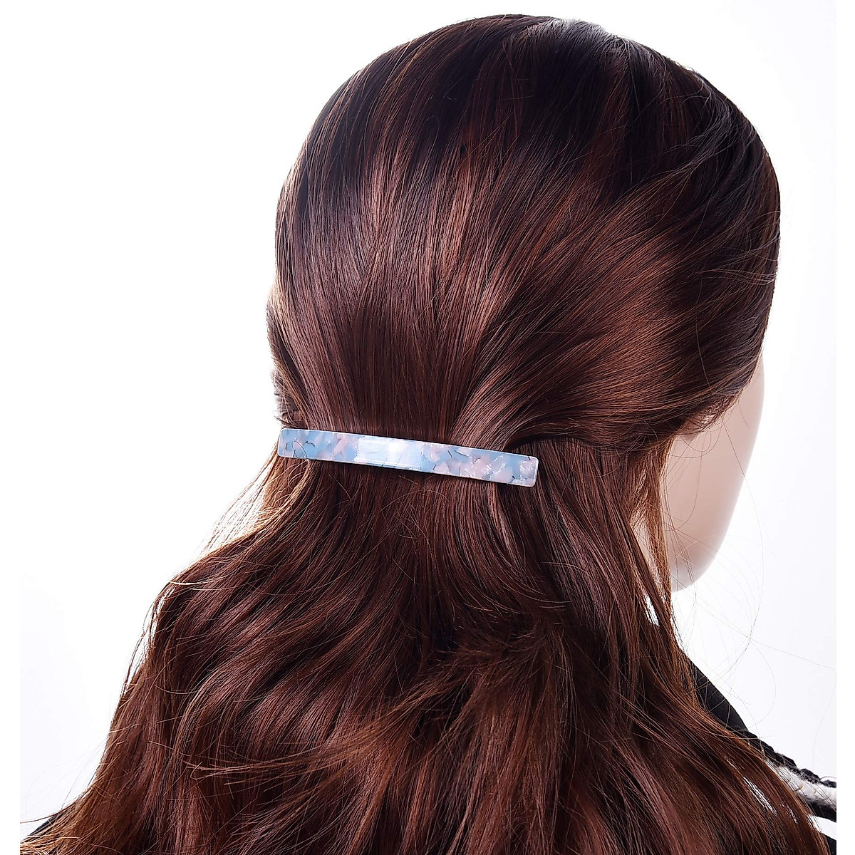 Fsmiling Hair Barrettes for Women French Hair Barrette Clip Large Acetate Hair Clips Barrette No Slip Hair Accessories 4-Pack