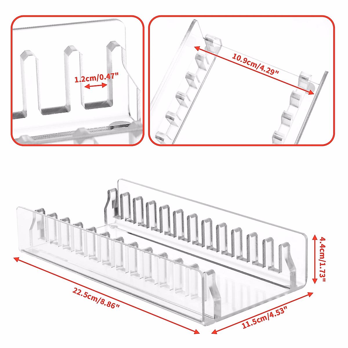 CaSZLUTION Acrylic Game Storage Organizer Stand Compatible with Nintendo Switch Game Card Case, Upgraded Switch Game Display Holder Fits up to 12 Games Box - Clear