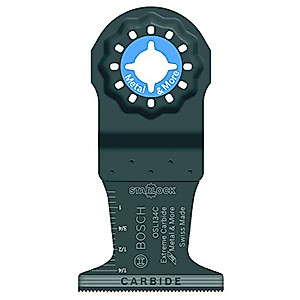 BOSCH OSL134C 1-Piece 1-3/4 In. Starlock Oscillating Multi Tool Metal & More Carbide Extreme Plunge Cut Blade for Cutting Iron Bar, Metal, Wood with Nails, Drywall and Tile