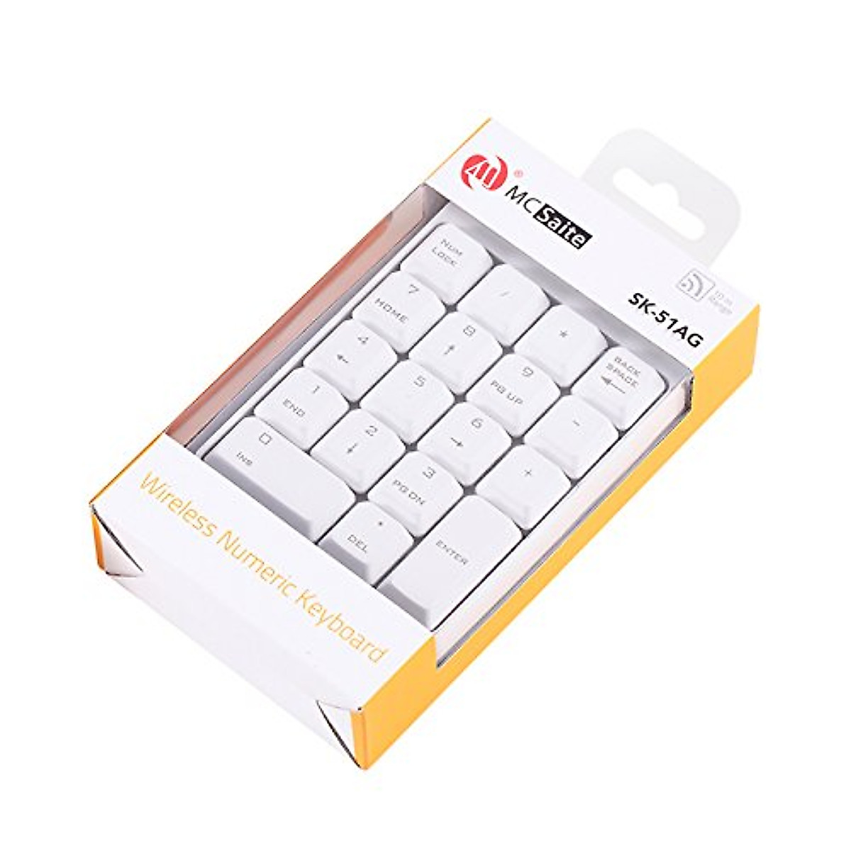M MC Saite Wireless Numeric Keypad - with Nano Receiver,2.4G 18 Keys Numpad for Laptop Desktop PC Windows (White)
