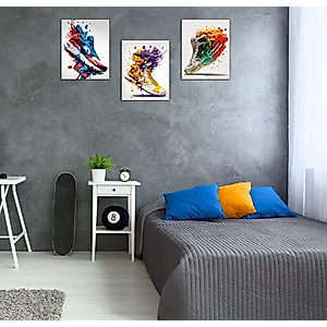Hypebeast Sneaker Poster Sneakerhead Posters Set of 3 Unframed (8''x10'') Hypebeast Room Decor Cool Posters for Guys Bedroom Shoe Poster Sports Themed Wall Art Poster For Boys Room Wall Decor